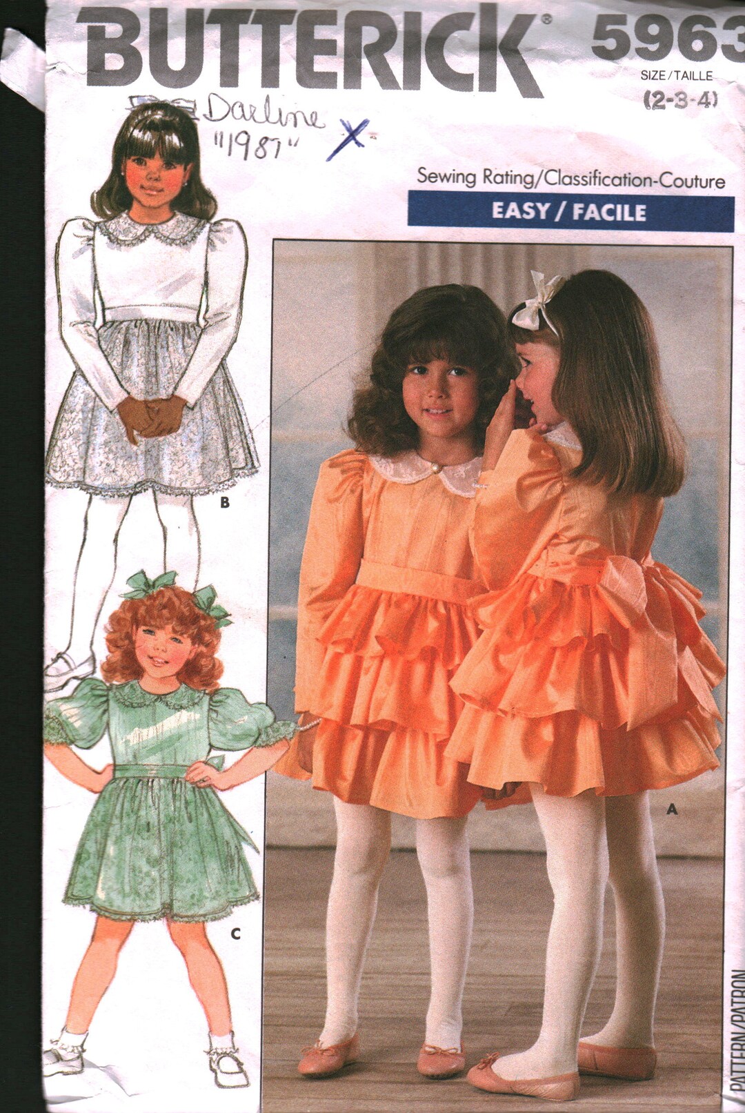 5963 Vintage Butterick SEWING Pattern Childrens' Dress OOP - Etsy