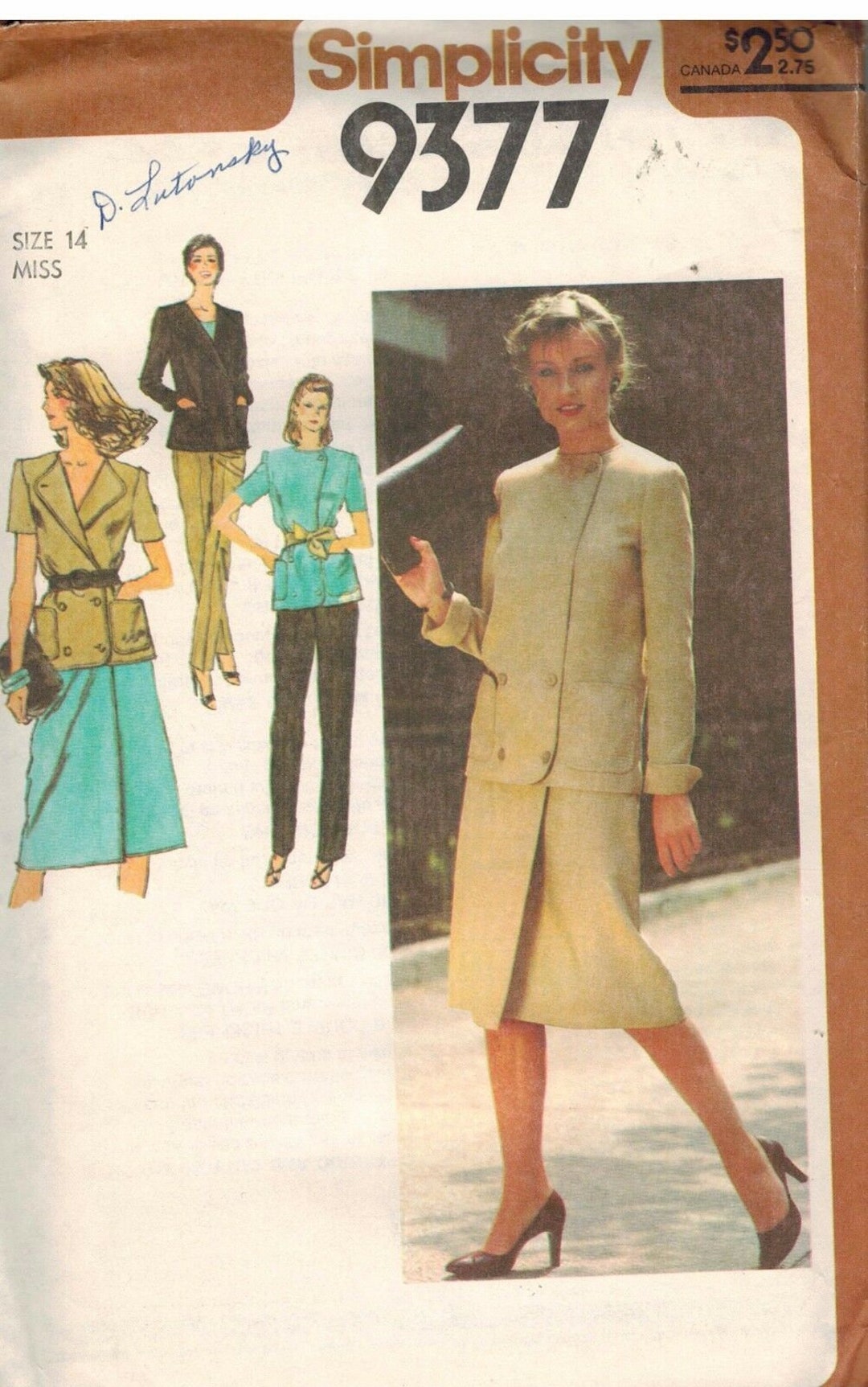 9377 UNCUT Vintage Simplicity Sewing Pattern Misses Unlined Jacket ...