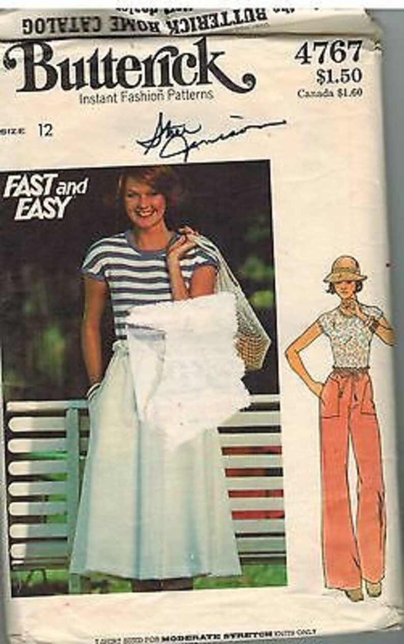 4767 Vintage Butterick SEWING Pattern Misses T Shirt Skirt - Etsy