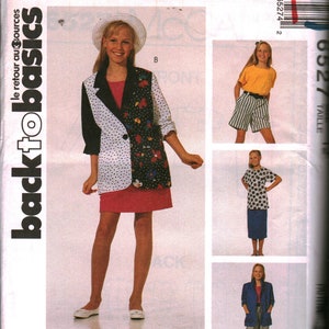 6527 Vintage Mccall's SEWING Pattern Girls' Jacket T-shirt Skirt Pants ...