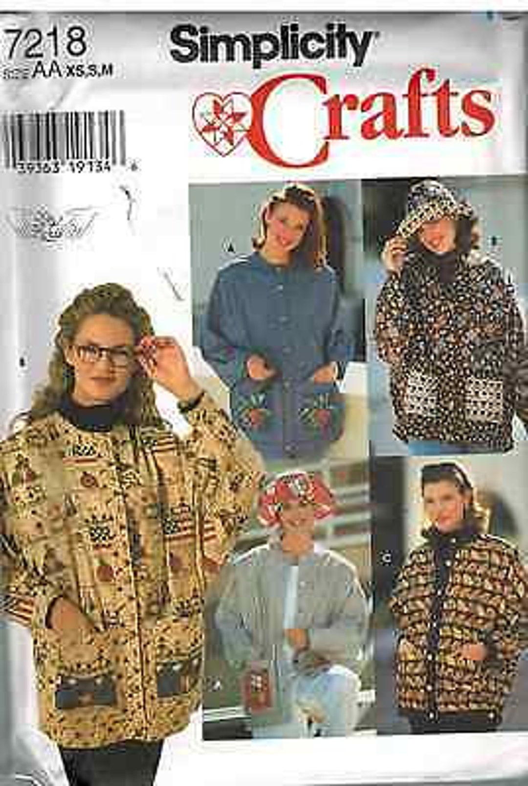 7218 Simplicity SEWING Pattern Misses CRAFT Jacket Hats-xl Uncut Sew ...
