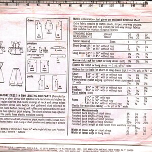 7197 Vintage Simplicity Sewing Pattern Girls Dress Pinafore Dress Pants ...