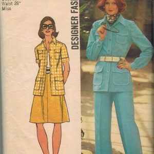 5588 Vintage Simplicity SEWING Pattern Misses Shirt-jacket Skirt Pants ...