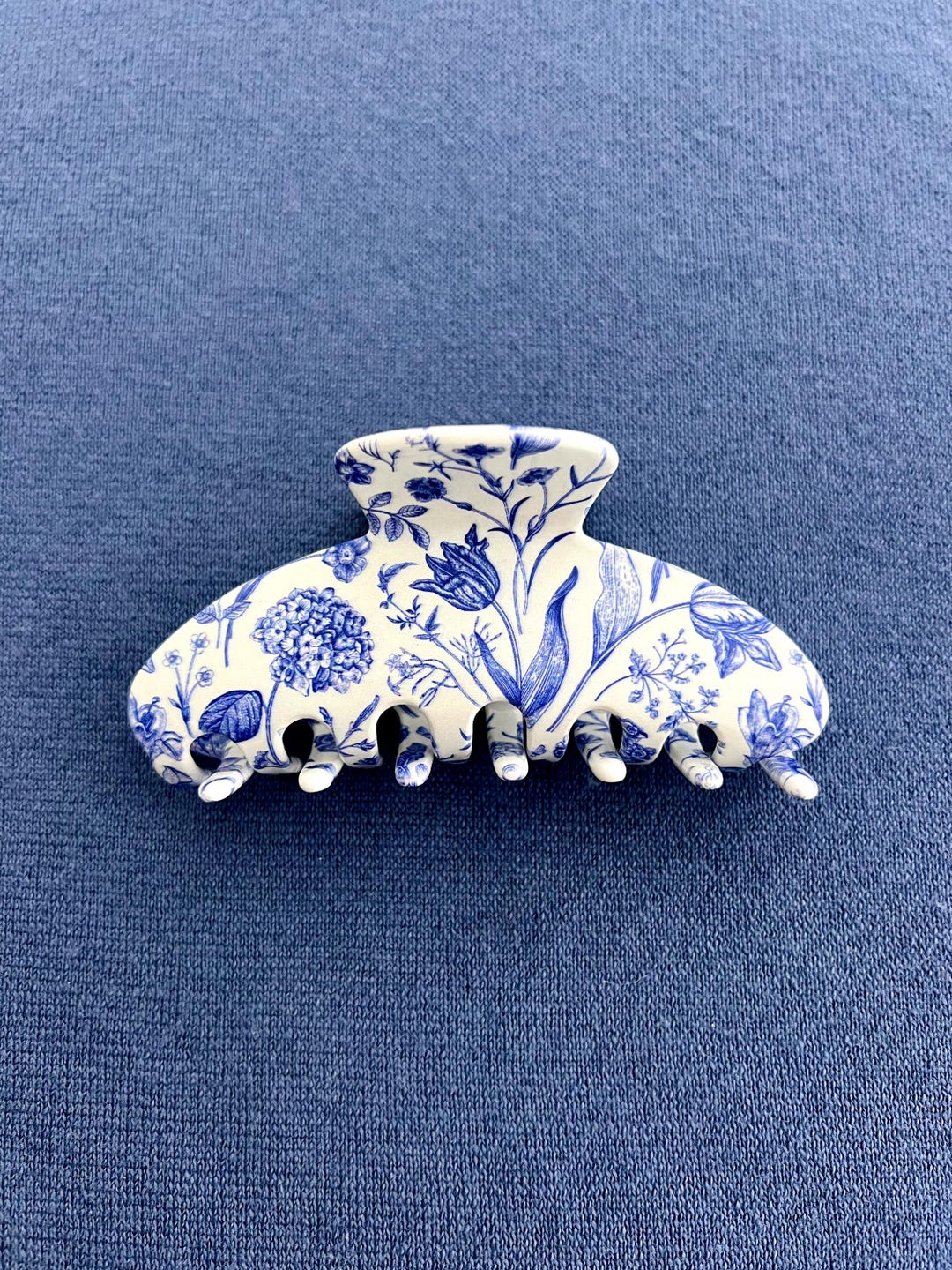Blue Floral Hair Claw Clip (large) - Etsy