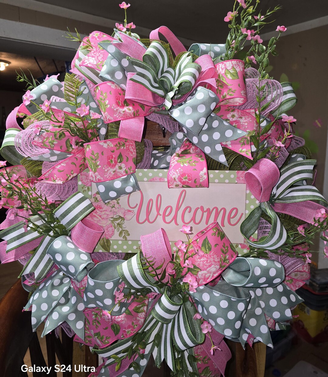 Pretty, Pink, Polka-dotted Welcome Wreath-say That 3 Times! - Etsy