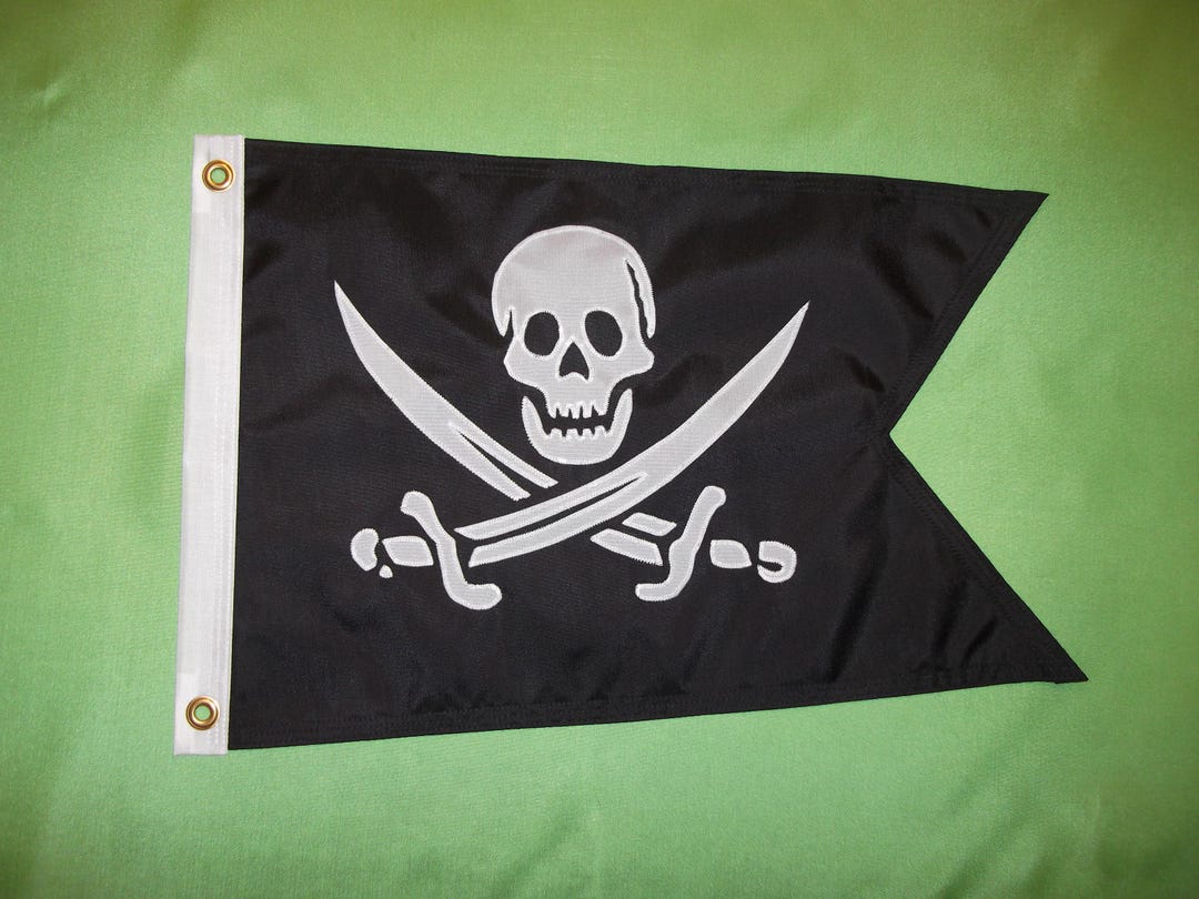 Handmade Jolly Roger Nautical Pennant Burgee Banner Flag - Etsy