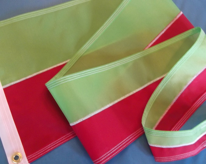 Nautical Bi-color Streamer Light Green Red Ready to Ship Theflagchick ...