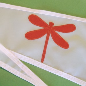 Dragonfly Boat Streamer Nautical White and Rust Flag OOAK Theflagchick ...