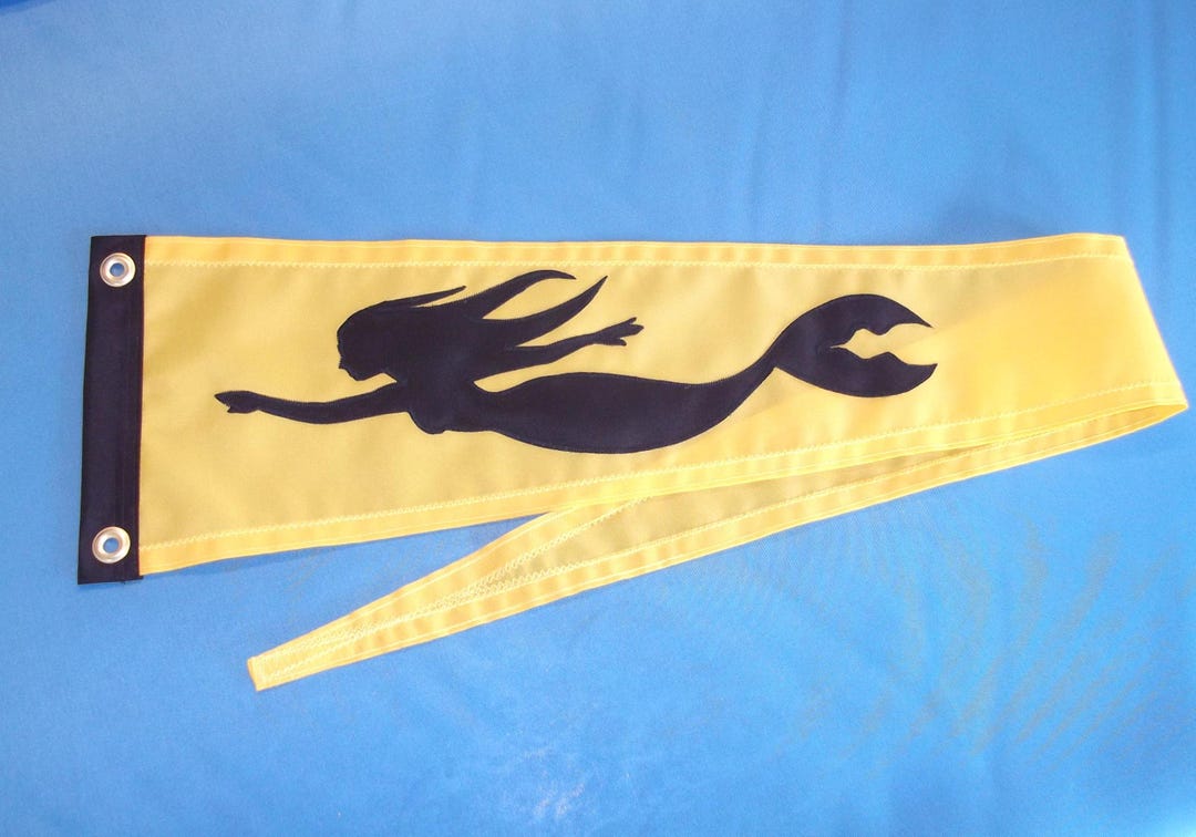 Mermaid Boat Streamer Nautical Flag OOAK Gift for Her Theflagchick - Etsy