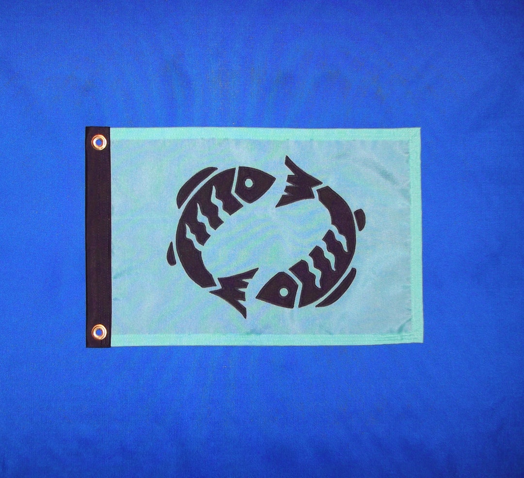 Fishes Boat Flag Pennant Aqua Black Pisces Nautical Gift Theflagchick ...