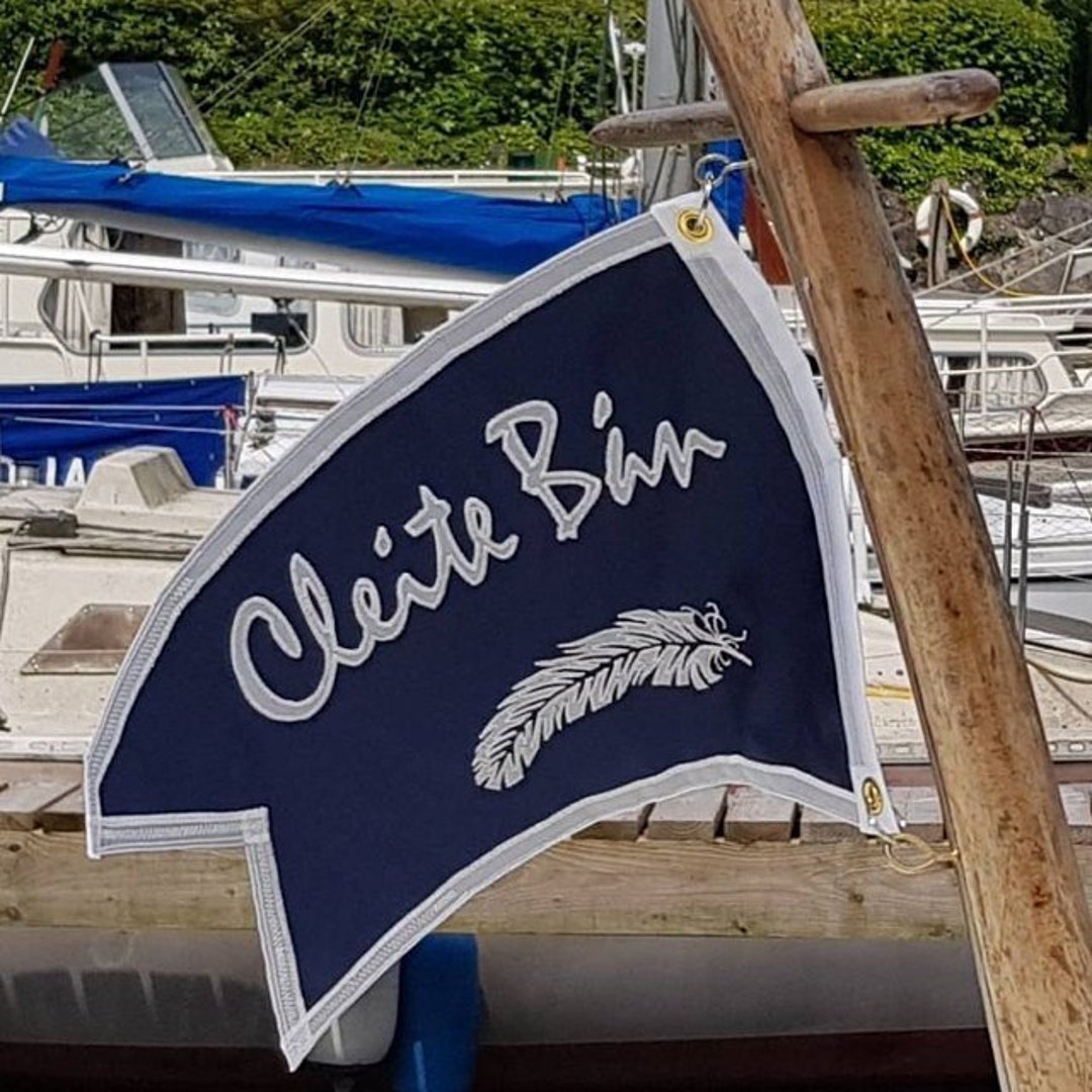 Custom Boat Flag, Nautical Pennant With Boat Name and Graphic TARIFF ...