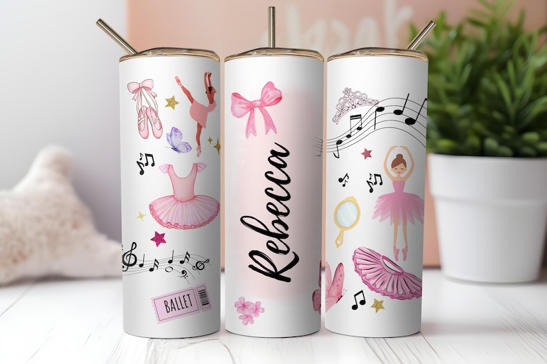Personalized Ballerina Tumbler Wrap: Ballet Dance Sublimation Design ...