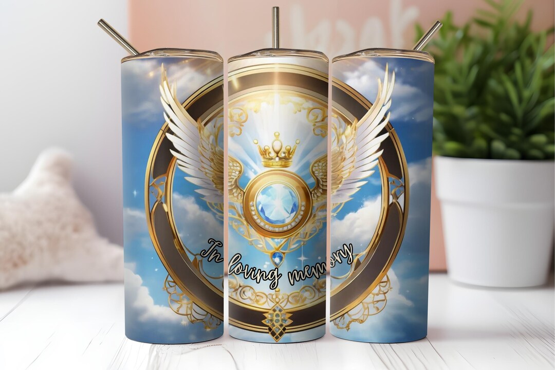 Memorial Tumbler Wrap, in Loving Memory PNG, 20oz RIP Tumbler Design ...