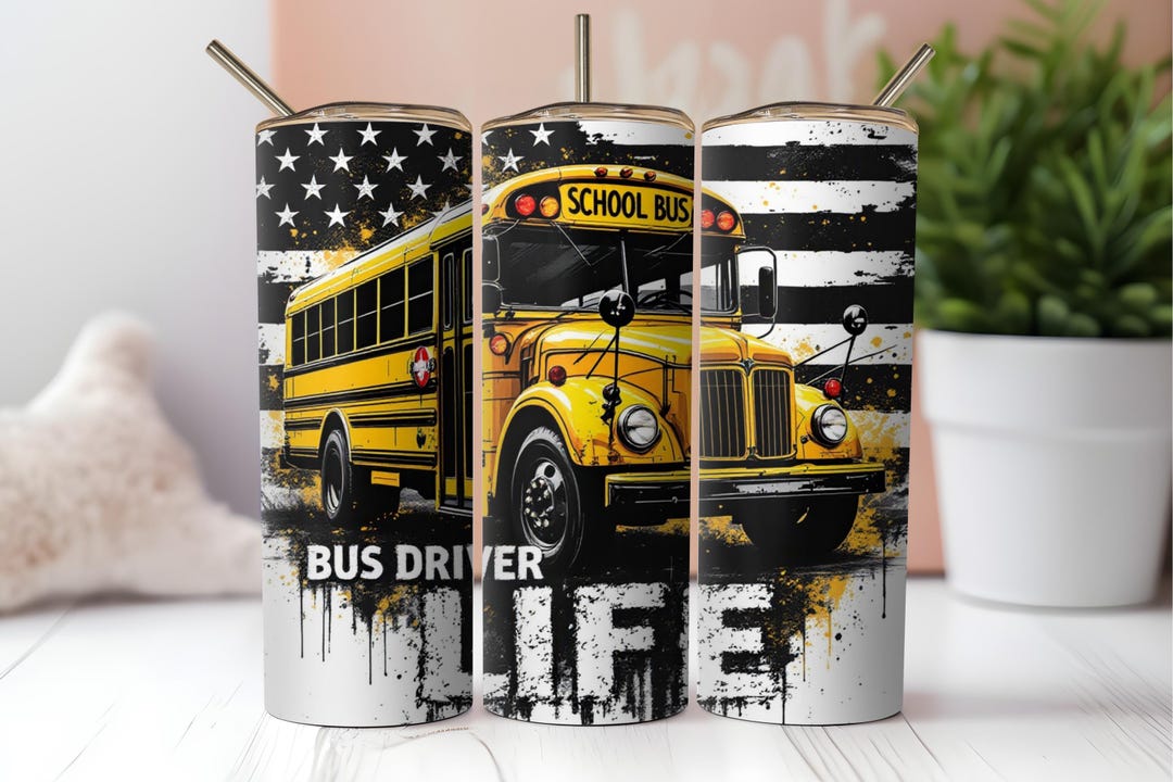 Bus Driver Tumbler Wrap, School Appreciation 20oz Skinny Sublimation ...