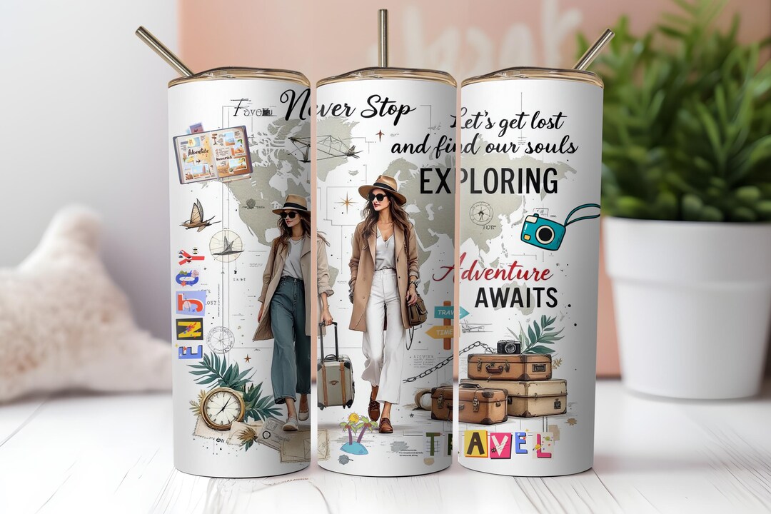 Adventure Awaits Tumbler Wrap: World Traveler PNG (digital Download) - Etsy