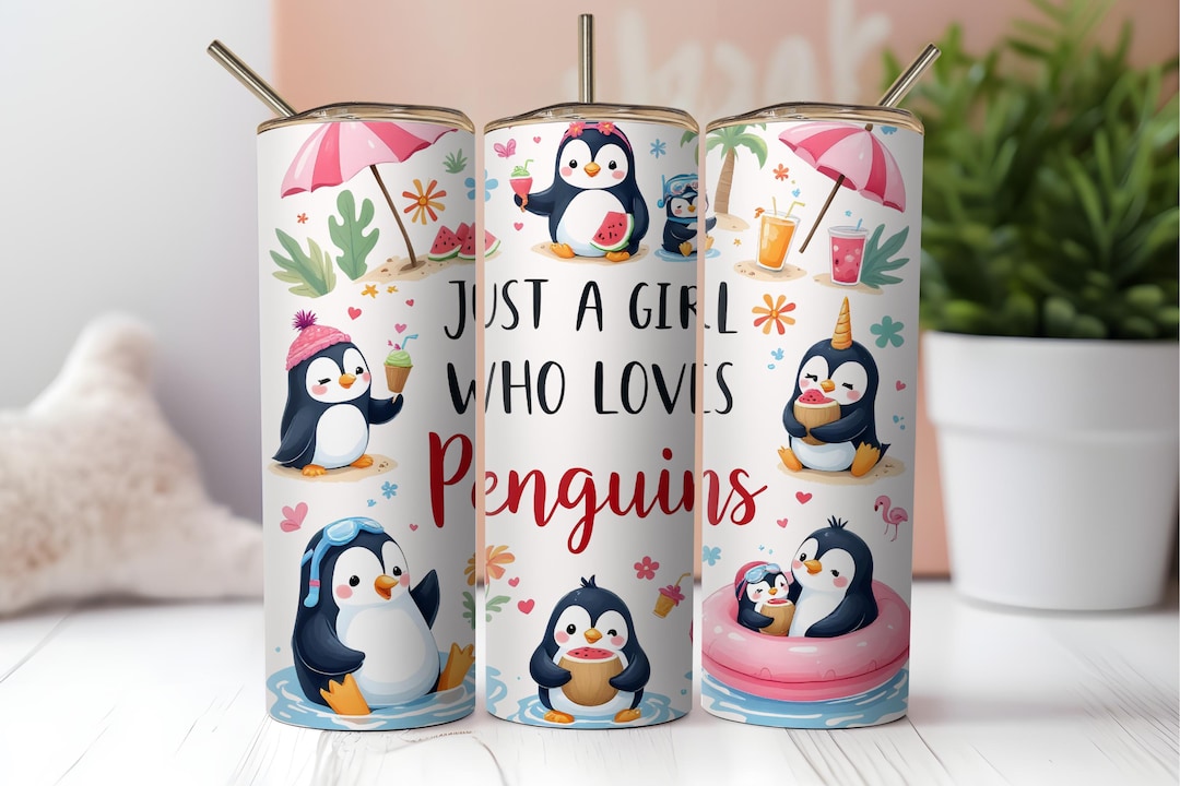 Cute Penguins Tumbler Wrap PNG, Animal Sublimation Design (digital File ...