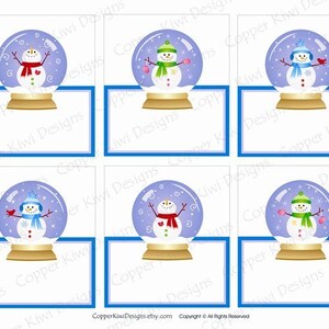 Printable Place Card Set PDF File - Holiday Place Setting - Snowman ...
