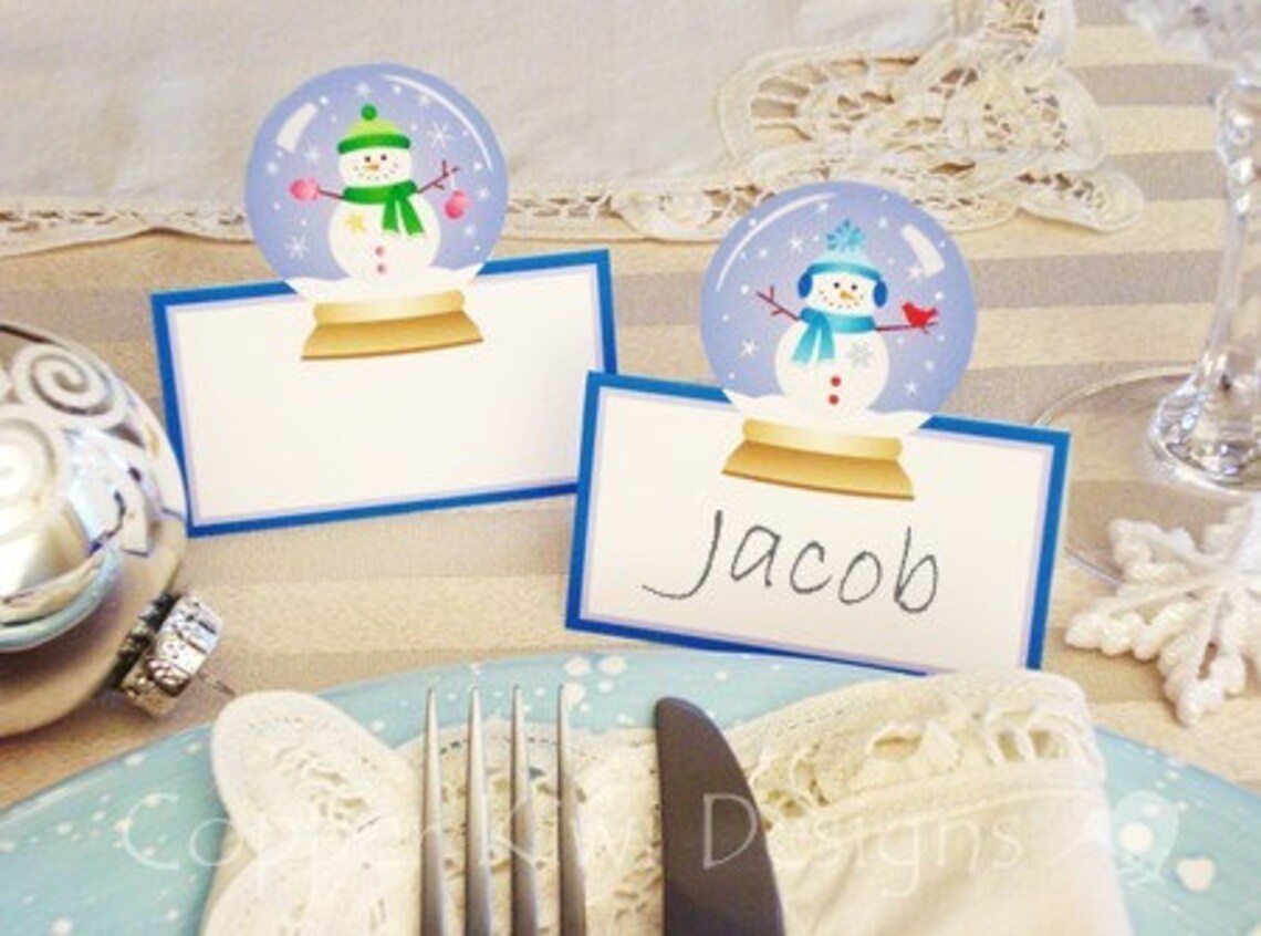 Printable Place Card Set PDF File Holiday Place Setting - Etsy