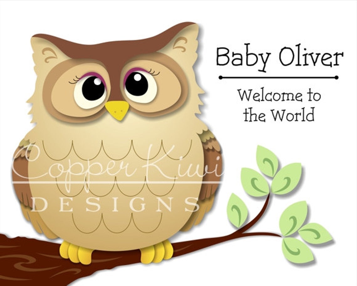 Owl Fingerprint Tree Guest Book - Owl Birthday Party - Owl Baby Shower ...