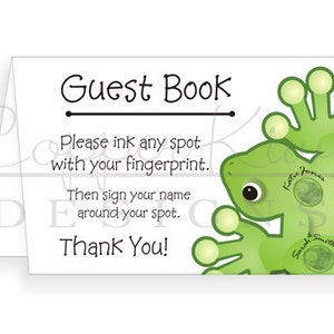 Frog Fingerprint Guest Book - Frog Birthday Party - Froggy Baby Shower ...