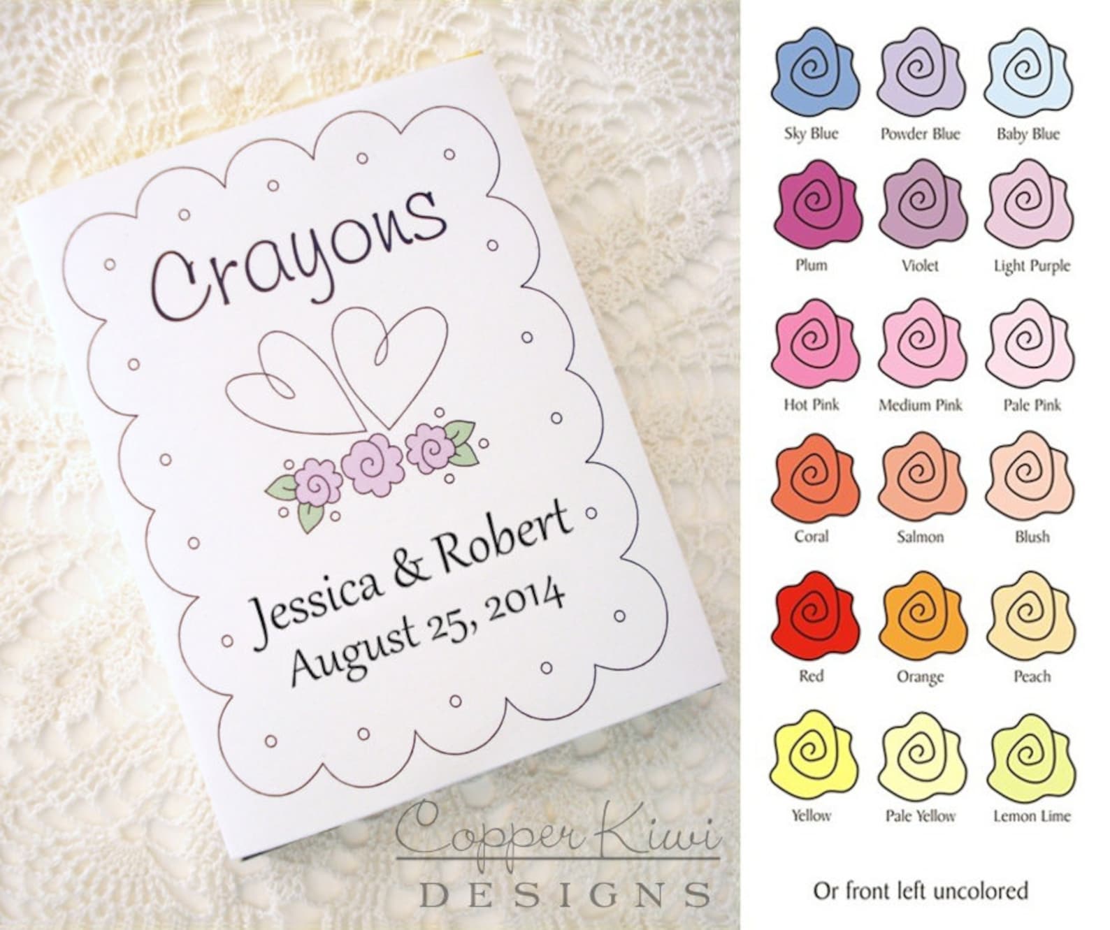 Printable Crayon Box Covers / Wrappers - Matches Wedding Coloring Books ...
