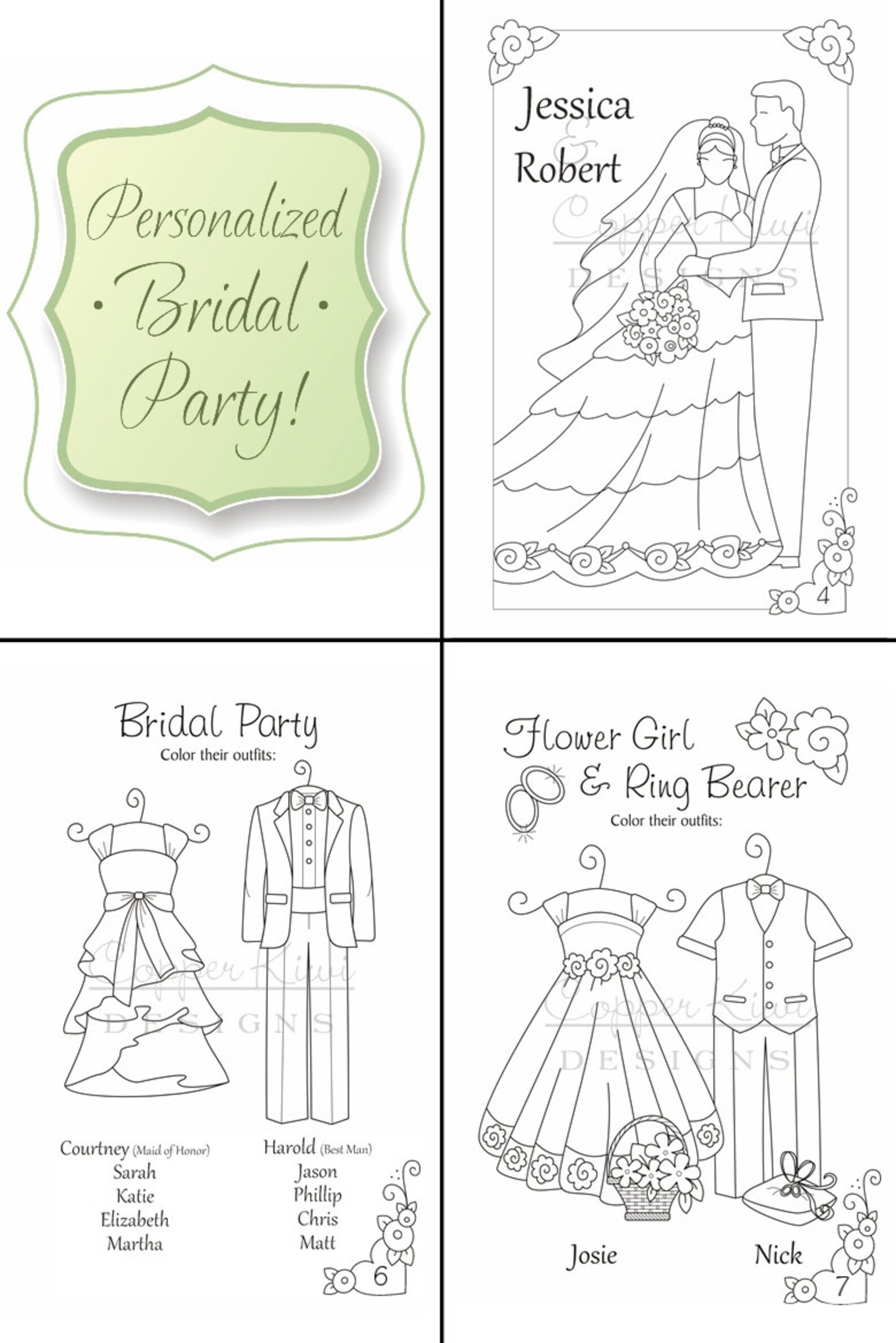 Wedding Coloring Book Kids Wedding Favors Personalized & | Etsy