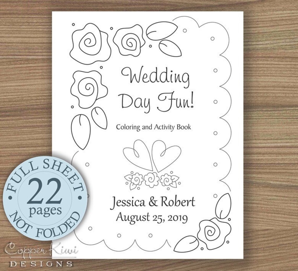 Wedding Coloring Book Kids Wedding Favors Wedding Activity - Etsy