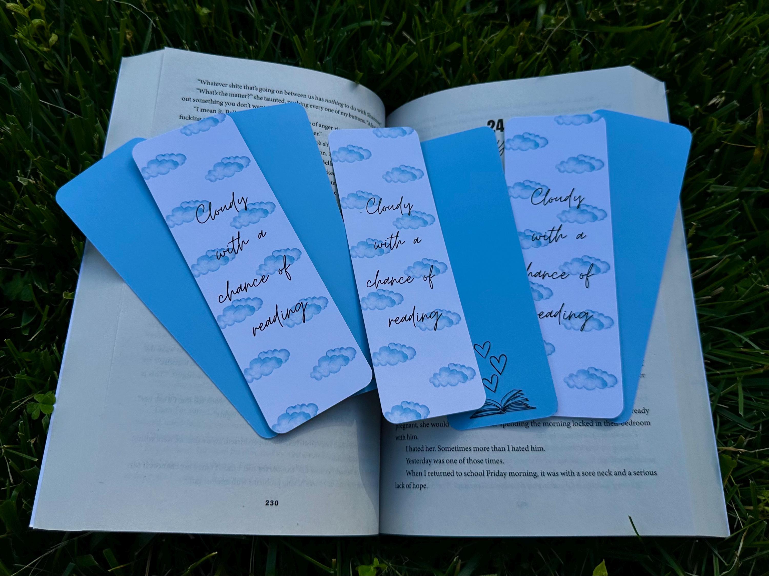 Cloudy With a Chance of Reading – Whimsical Cloud Bookmark - Etsy