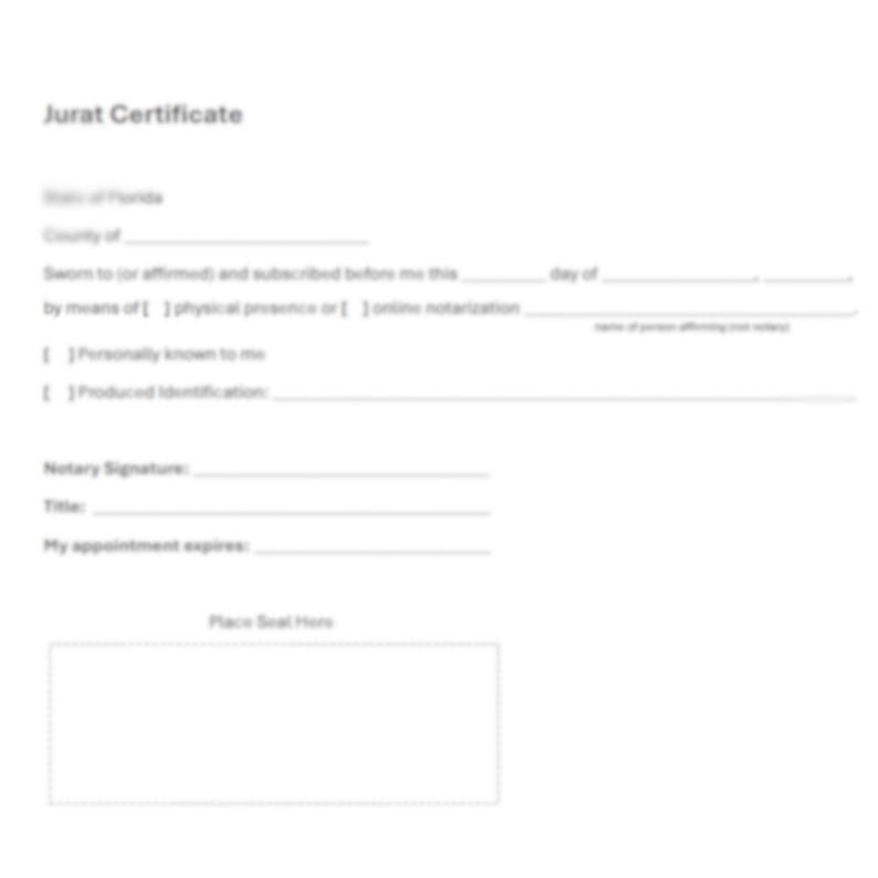 Florida Notary - Jurat and Acknowledgement Loose Certificates - Etsy