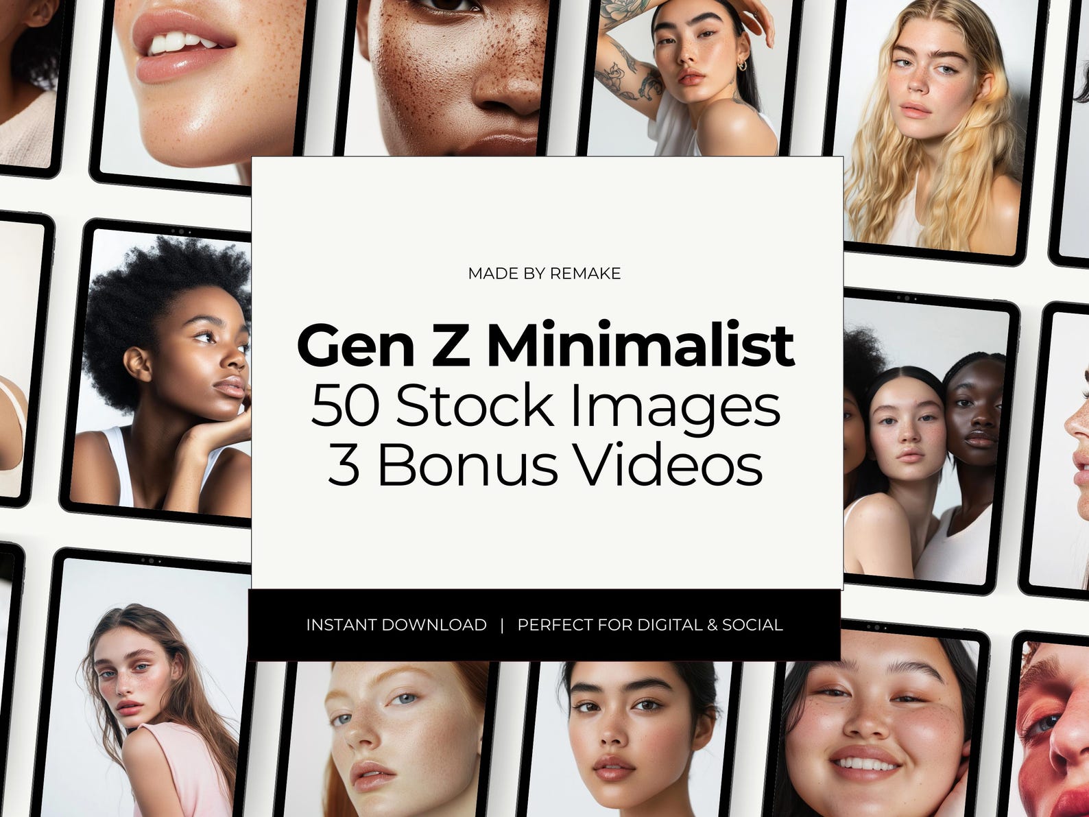 Realistic Gen Z Faces Stock Photo Bundle | 150 Files, 50 Unique Natural ...