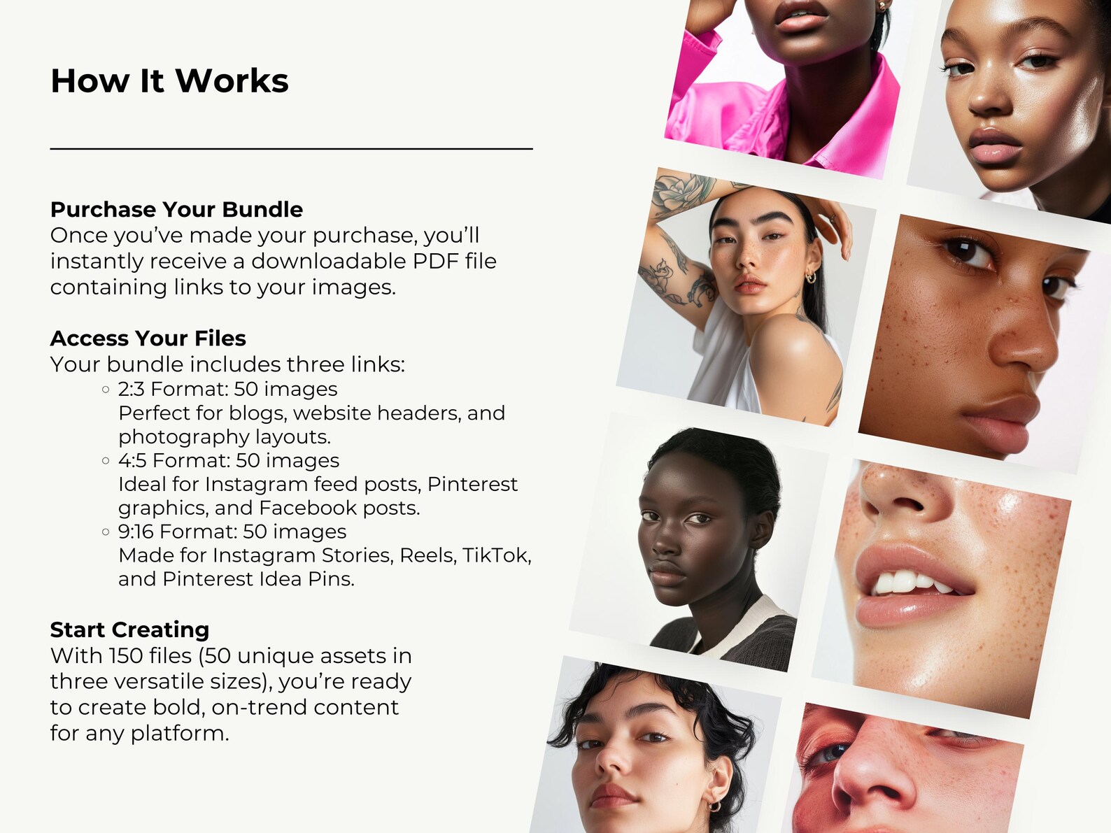 Realistic Gen Z Faces Stock Photo Bundle | 150 Files, 50 Unique Natural ...