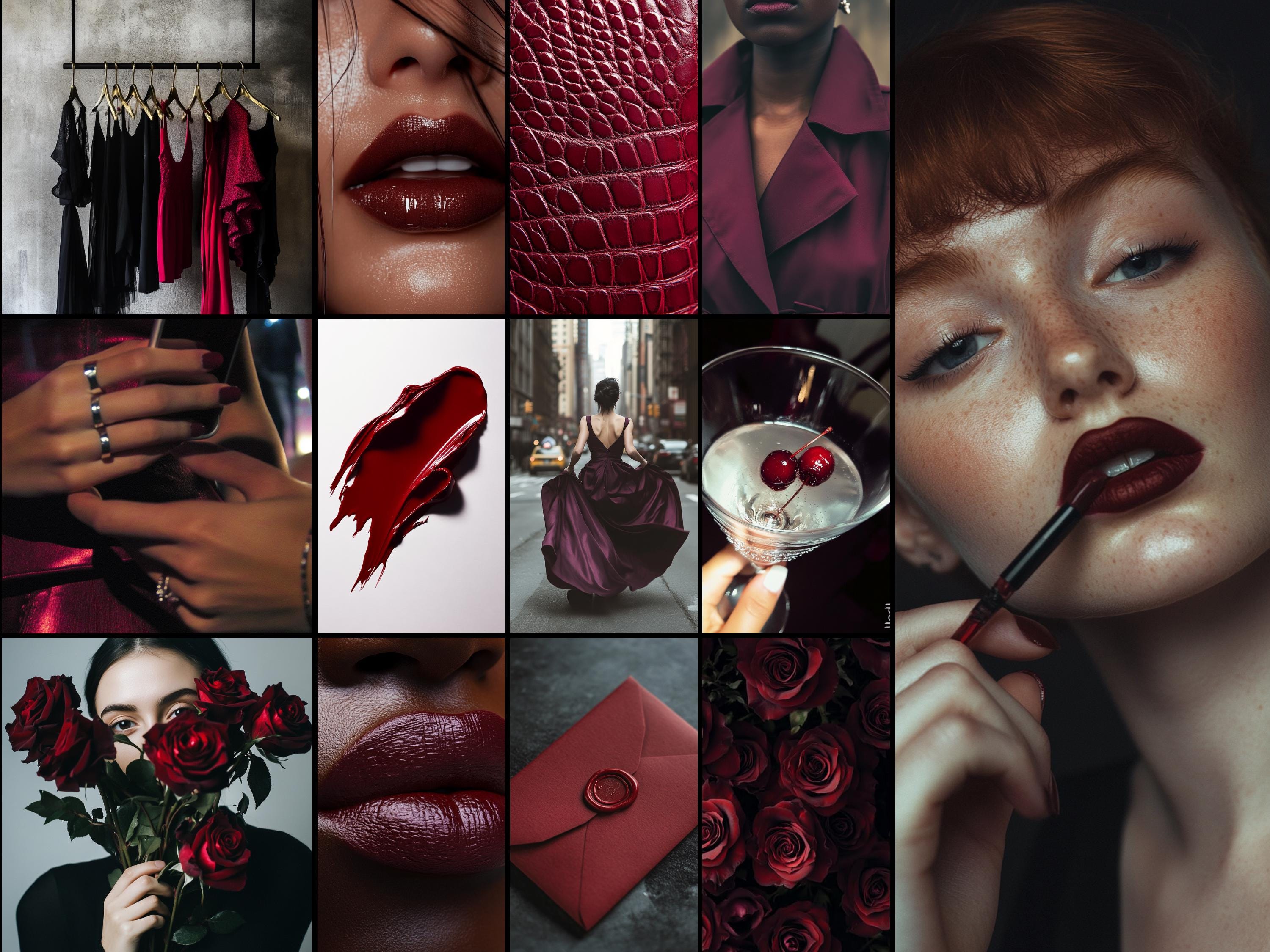 Cherry Red Aesthetic Stock Photo Bundle | 150 Files, 50 Bold Unique ...