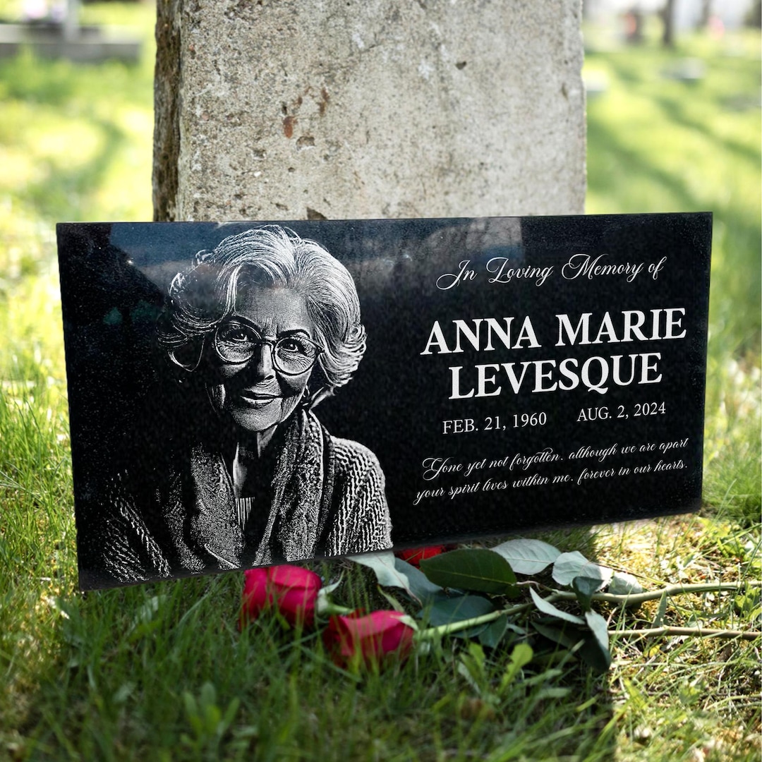 Personalized Photo Memorial Plaque, Engraved Grave Marker - Etsy