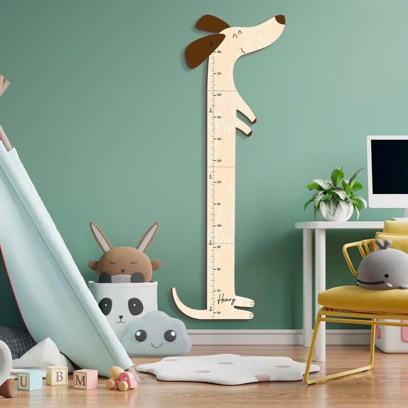 Personalized Wooden Growth Chart for Kids, Custom Height Measurement ...