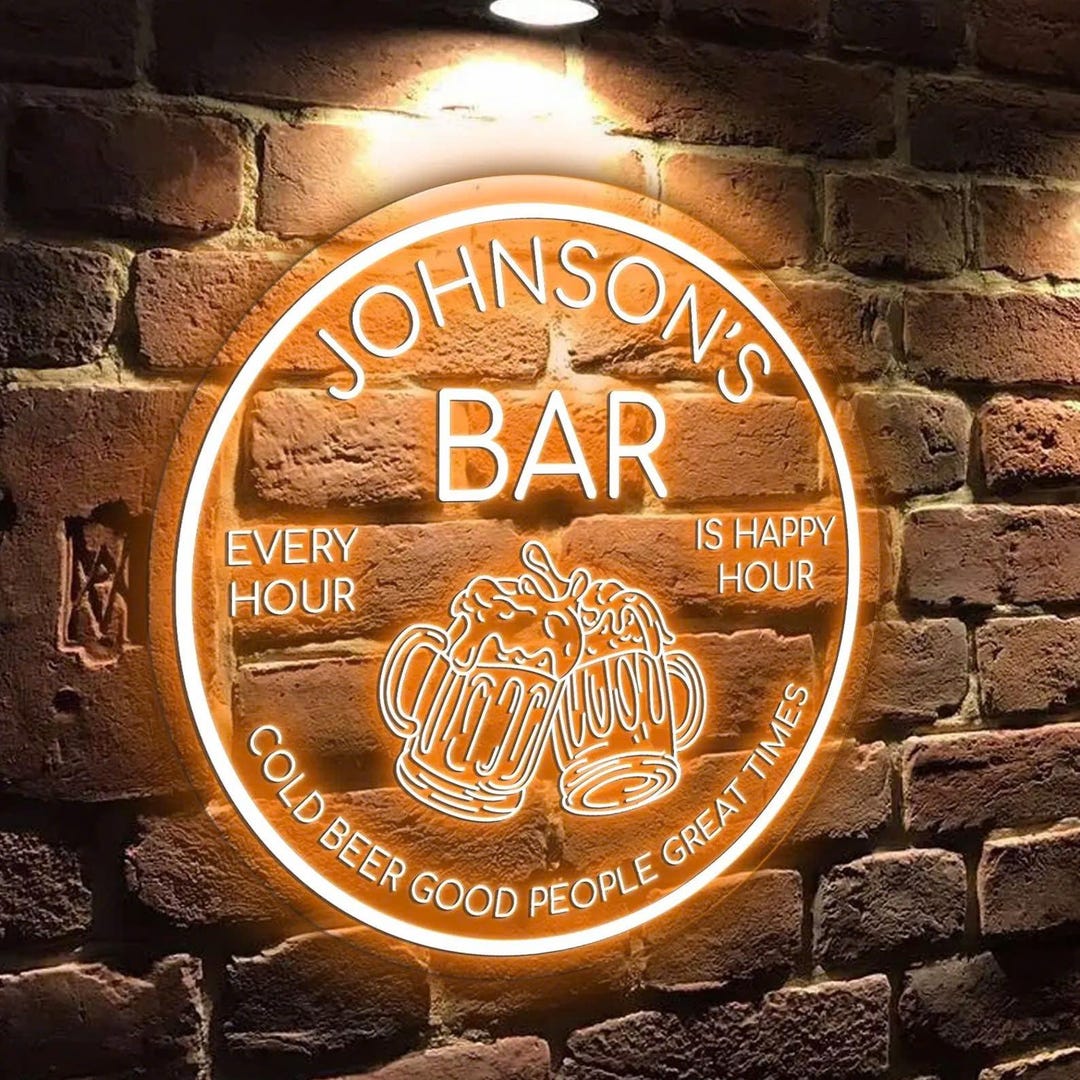 Custom Neon Bar Sign, Open Bar Light Sign, Bar Decor, Personalized ...