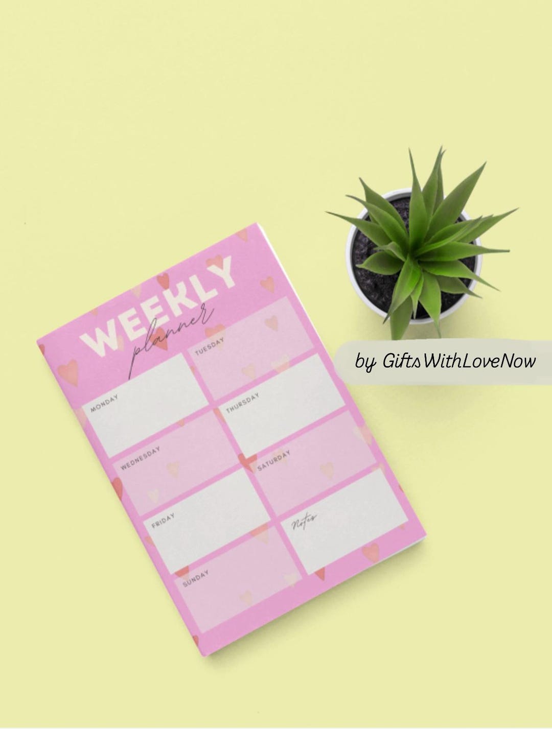 Pink Heart Weekly Planner – Printable PDF - Etsy