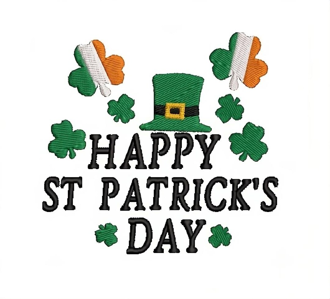 Happy St Patricks Day Embroidery Design Happy St Patrick's Machine ...