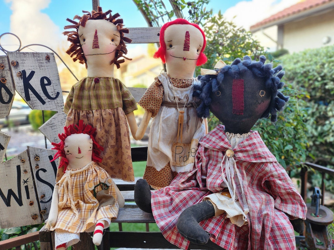 Primitive Large Rag Doll Vintage Baby Clothes - Etsy