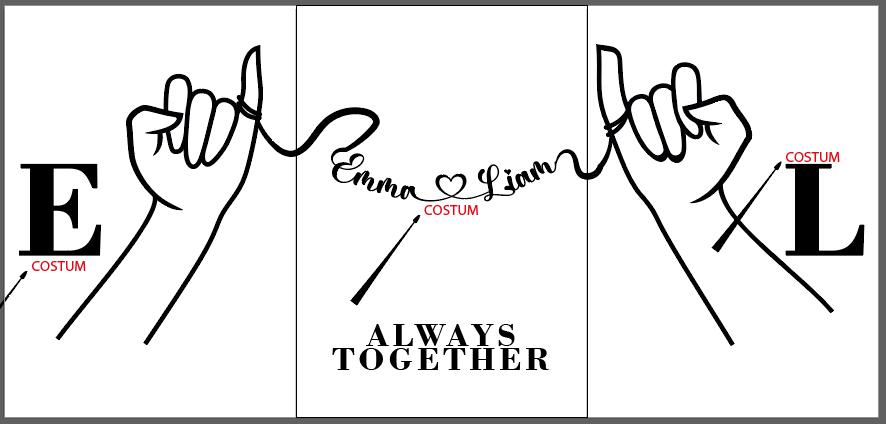 Custom Pinky Promise Wall Art - Add Names and Date - Romantic Digital ...
