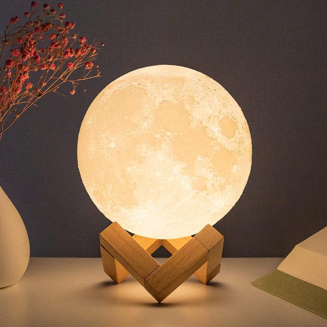 Moon Lamp Nasa-inspired Lunar Surface Night Light, Battery-powered ...