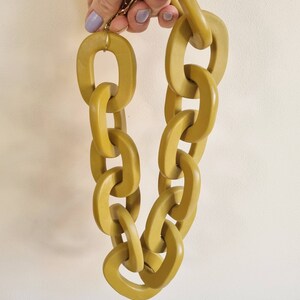 Honey Mustard Giga Chain, Huge Bottega Chain Necklace, Chain Link ...