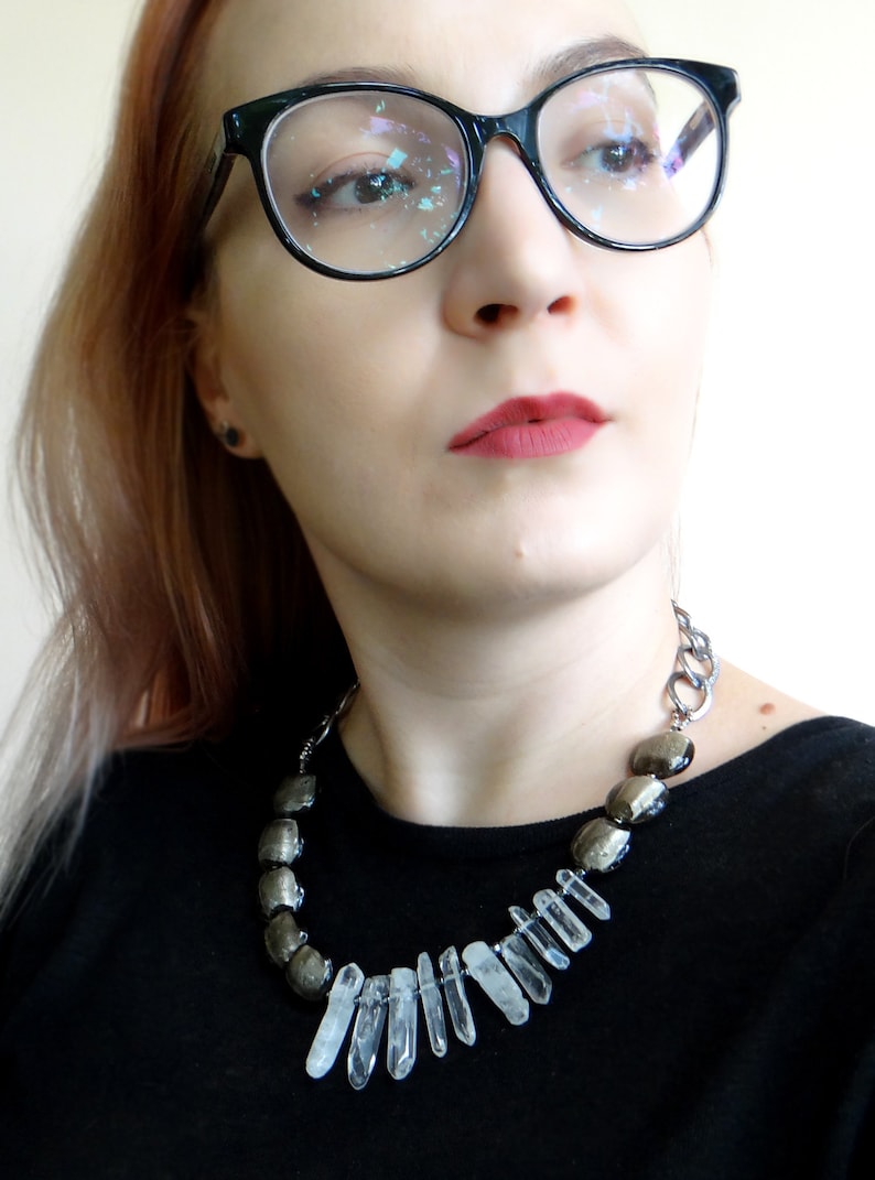 Ice Queen Icicle Crystal Quartz Necklace Crystal Statement | Etsy