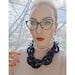 Really Big Black Chain Link Necklace, Huge Chunky Contemporary Polymer ...