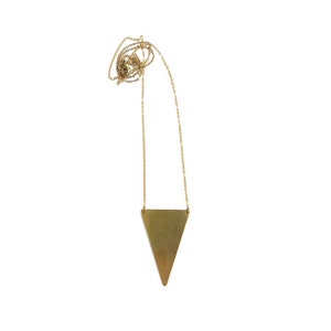 Long Triangle Necklace, Brass Triangle Necklace, Minimal Necklace - Etsy