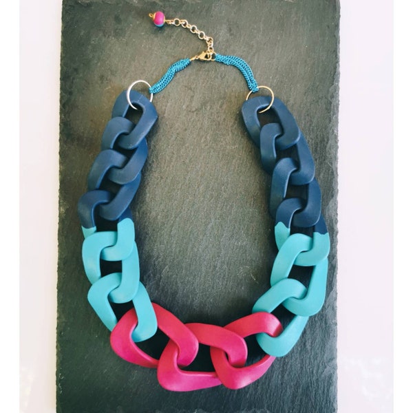 Bright Pink Necklace - Etsy
