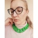 Green Chain Link Necklace, Oversized Green Statement Necklace, Gift for ...