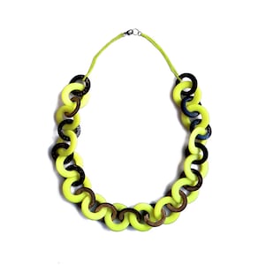 Yellow Statement Chain Link Necklace, Chunky Chain Necklace - Etsy