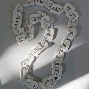 Extra Long White Chain Link Necklace, Infinity Oversized Chain ...