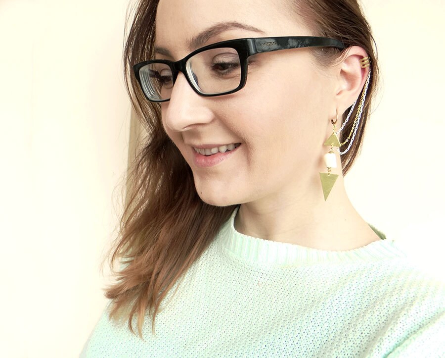 Skull Ear Cuff Earrings Gold Double Chain Cuff Bone Skull - Etsy