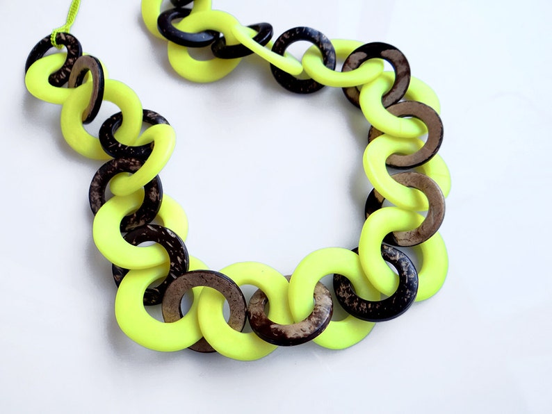 Yellow Statement Chain Link Necklace Chunky Chain Necklace - Etsy